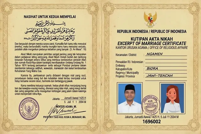 Foto Buku Nikah Background Biru Online Sesuai Kemenag - PasPoto